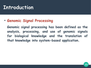 Geome signal processing | PDF | Genetics | Science
