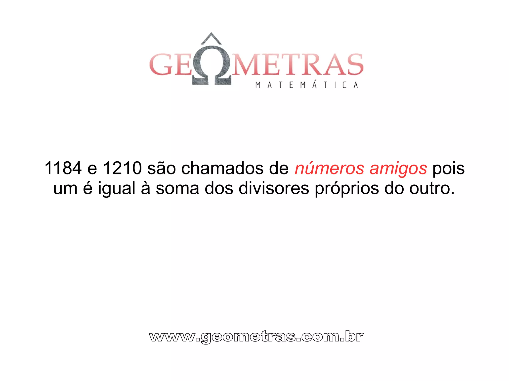 Geometras: Números Amigos | PPT | Download Gratuito