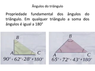 Geometria triângulo - ângulos do triângulo, propriedades, | PDF