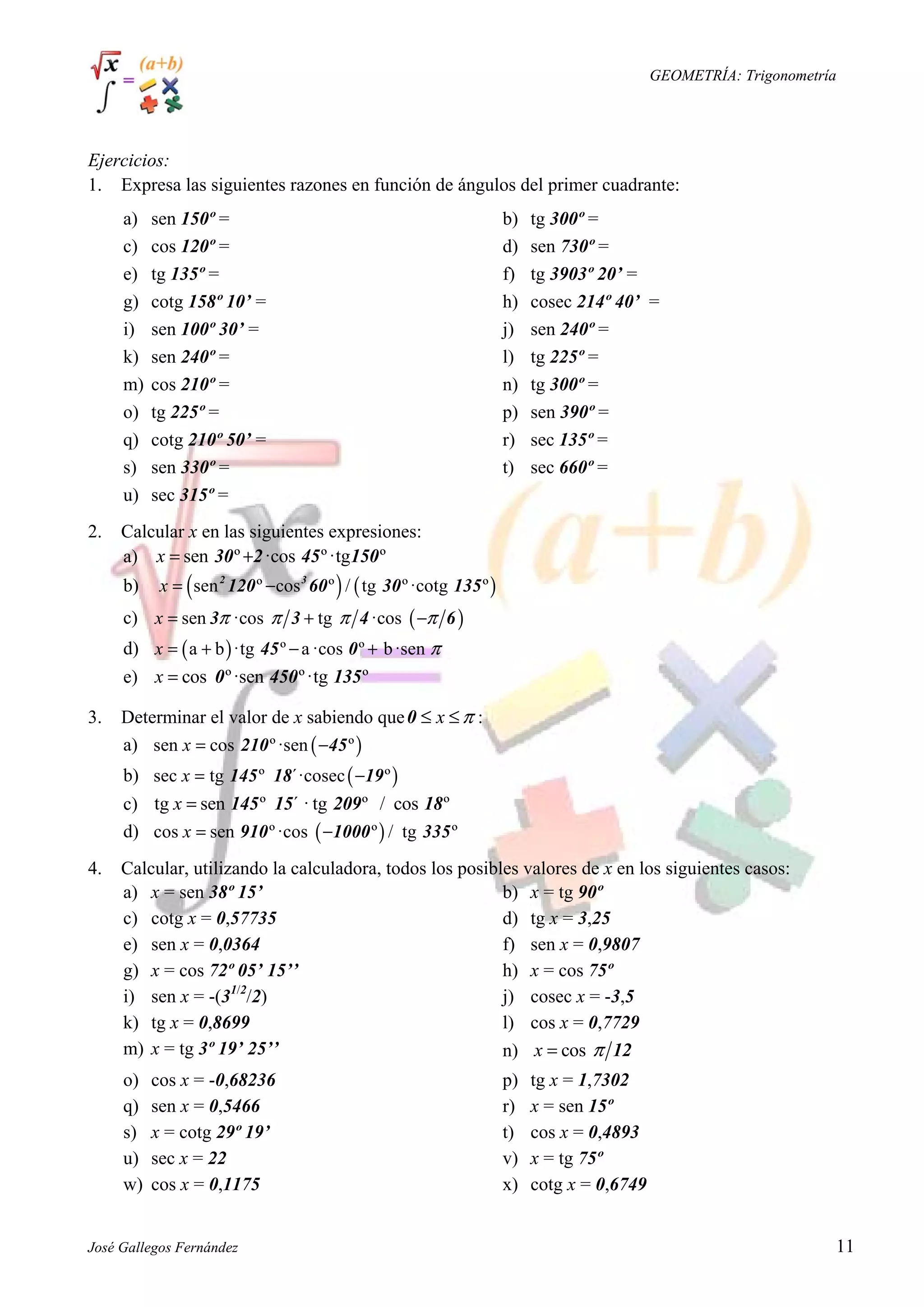 Geometria 04 trigonometria | PDF