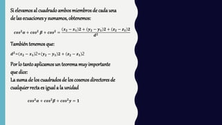 Cosenos Directores de una Recta en el Espacio | PPTX
