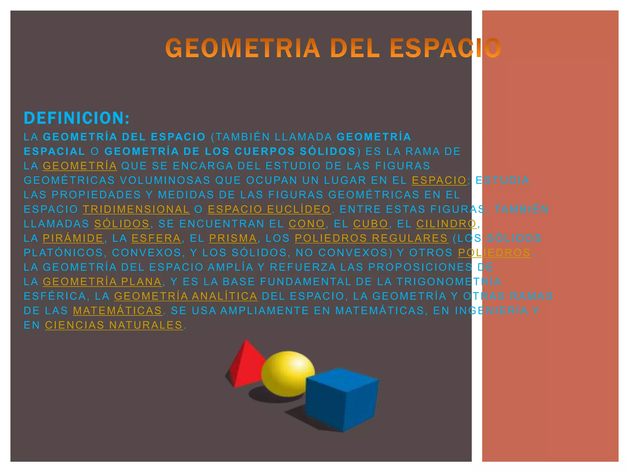 Geometria del espacio | PPTX