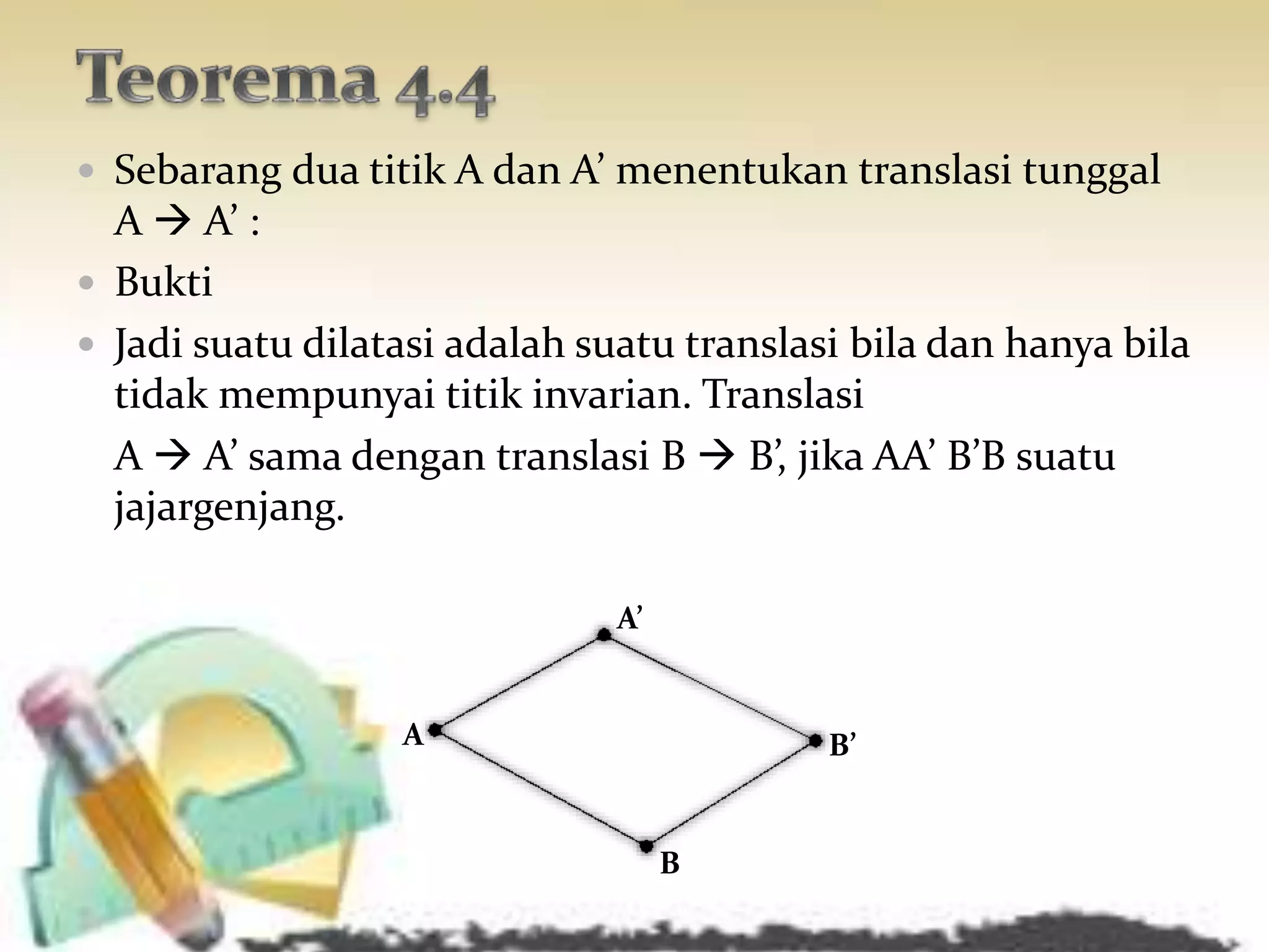 Geometri affin teorema 4.4 | PPTX