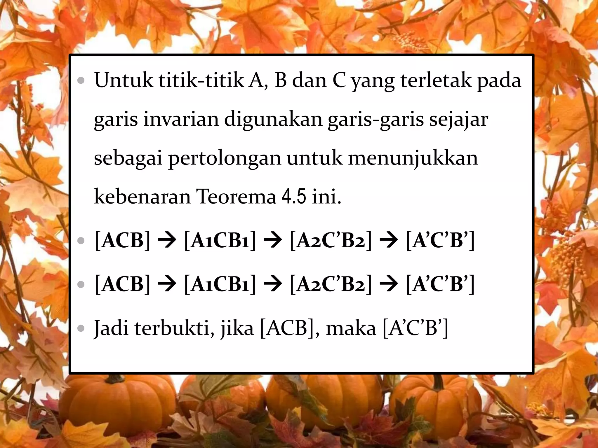 Geometri affin teorema 4.4 | PPTX