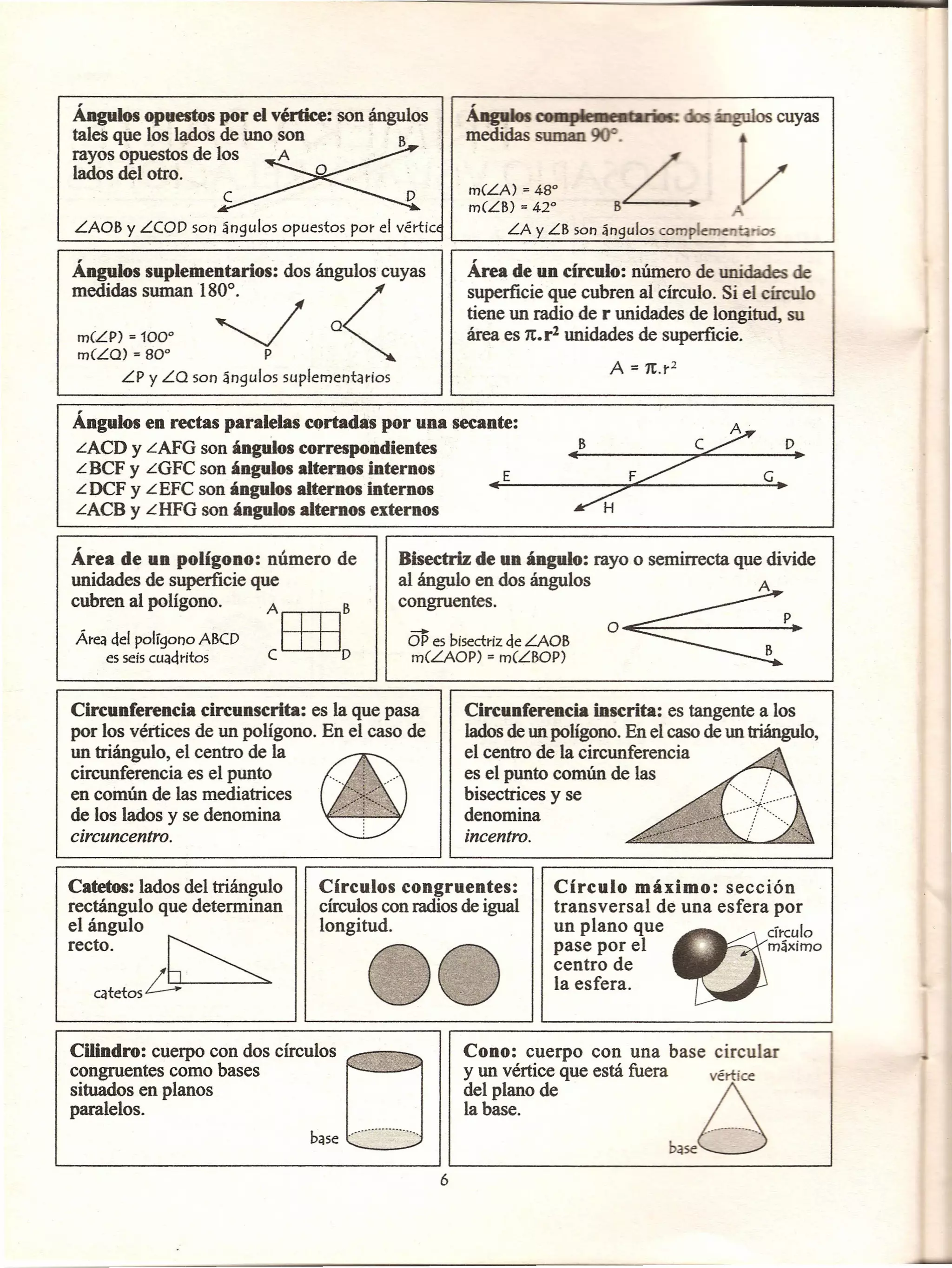 Geometria Glosario Visual y Relaciones | PDF
