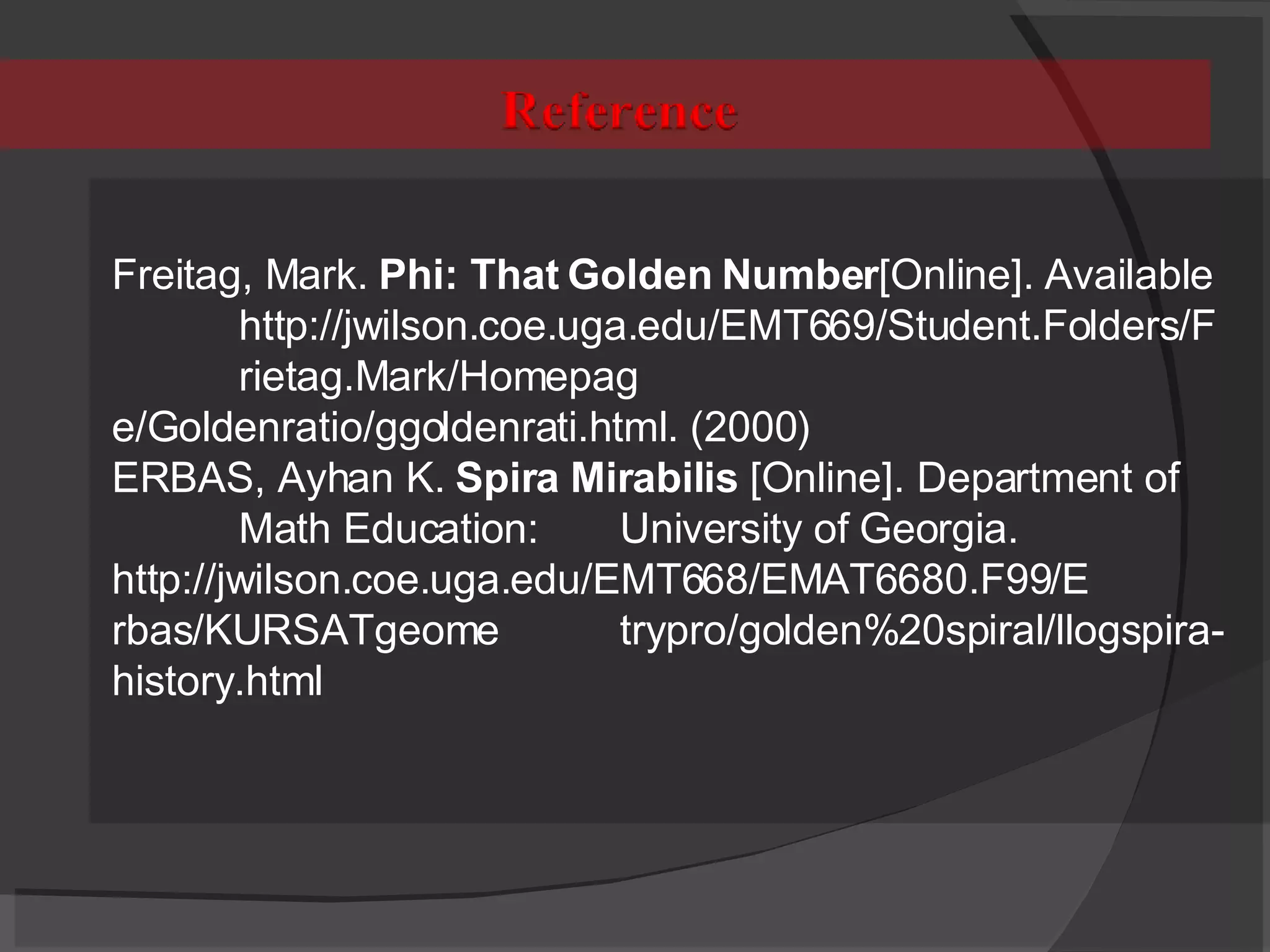 Geometric Representation Of Fibonacci Sequence Ppt