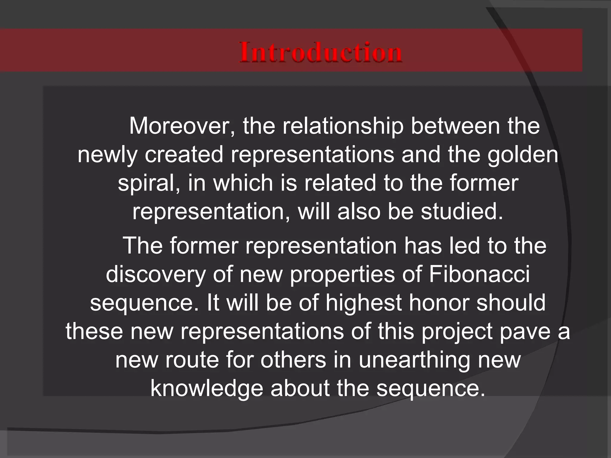 Geometric Representation Of Fibonacci Sequence Ppt