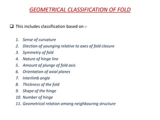 GEOMETRICAL CLASSIFICATION OF FOLD.pptx