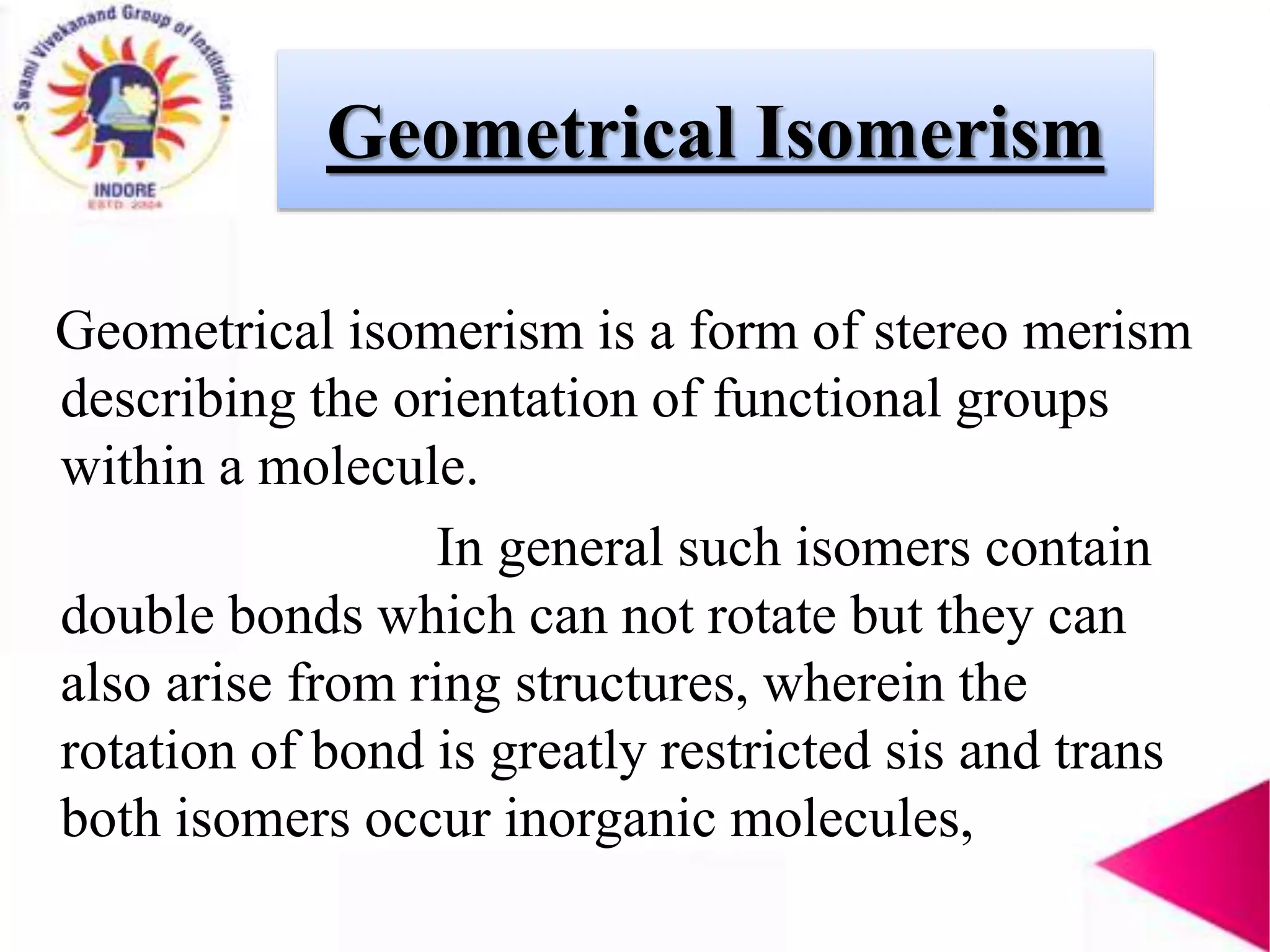 Geometrical isomerism | PPTX