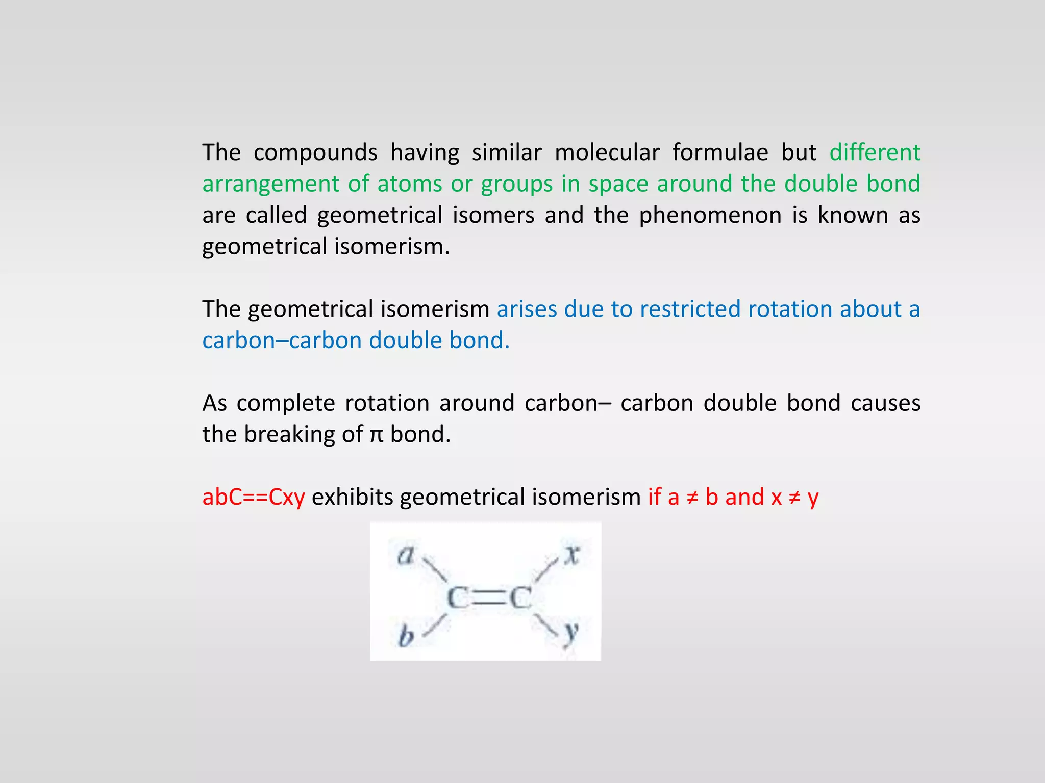 Stereochemistry part 3 Geometrical isomerism | PPT