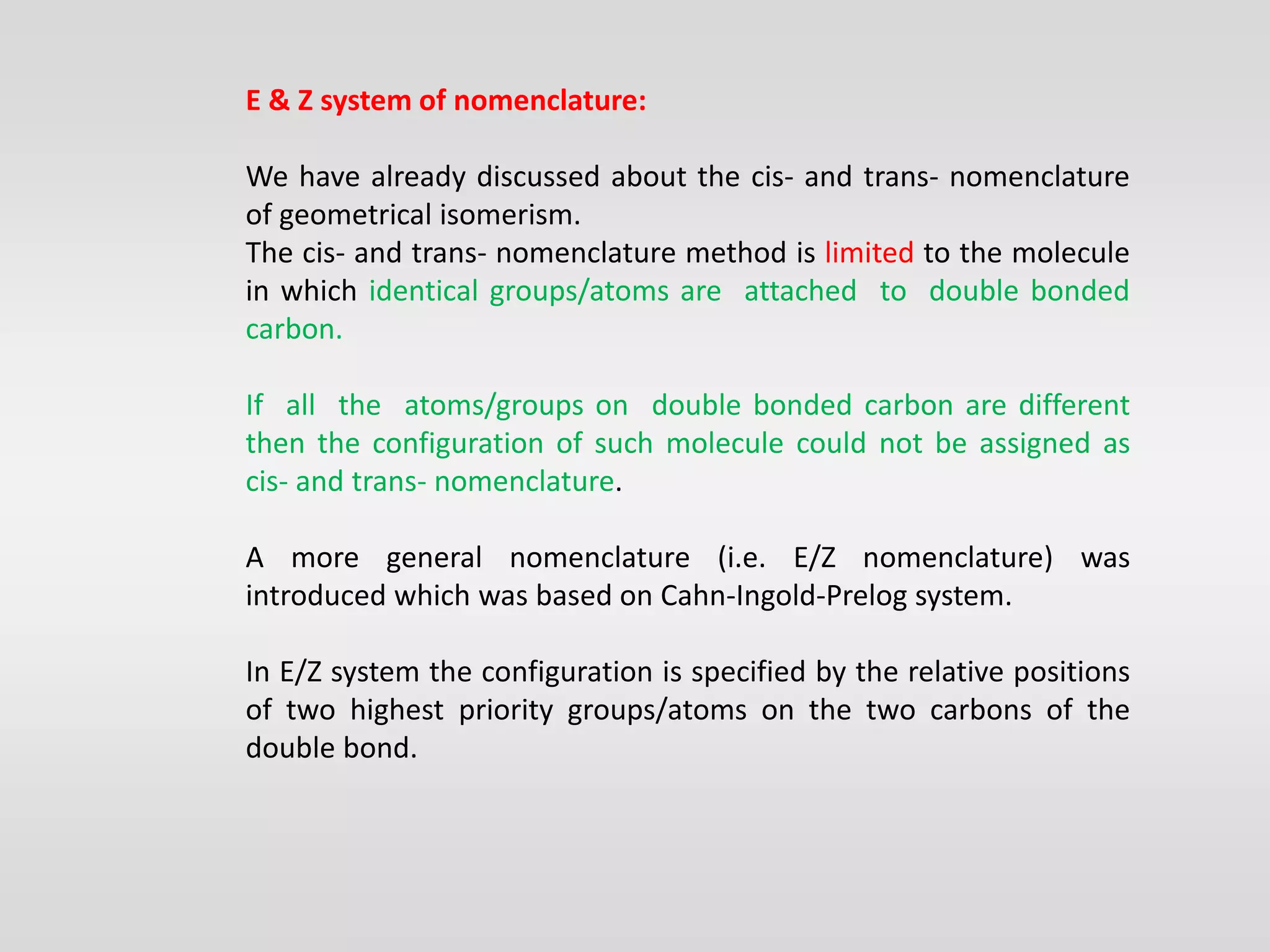 Stereochemistry part 3 Geometrical isomerism | PPSX