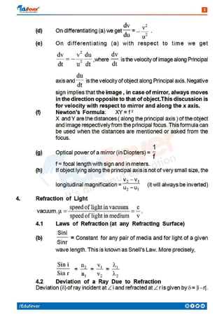 Geometrical Optics - Physics Revision Notes | PDF