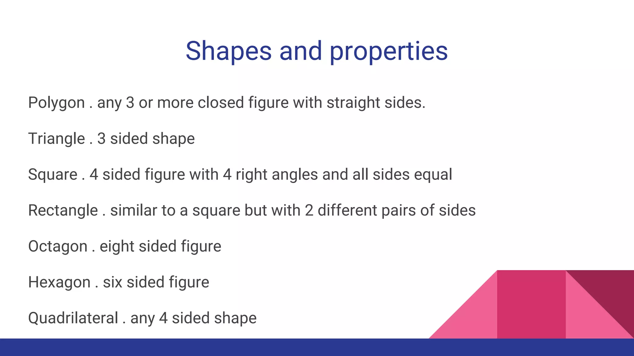 Geometrical shapes and properties of geometric shapes | PPTX