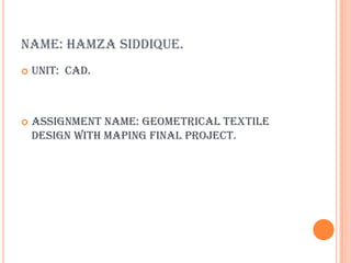 Geometrical textile design | PPT