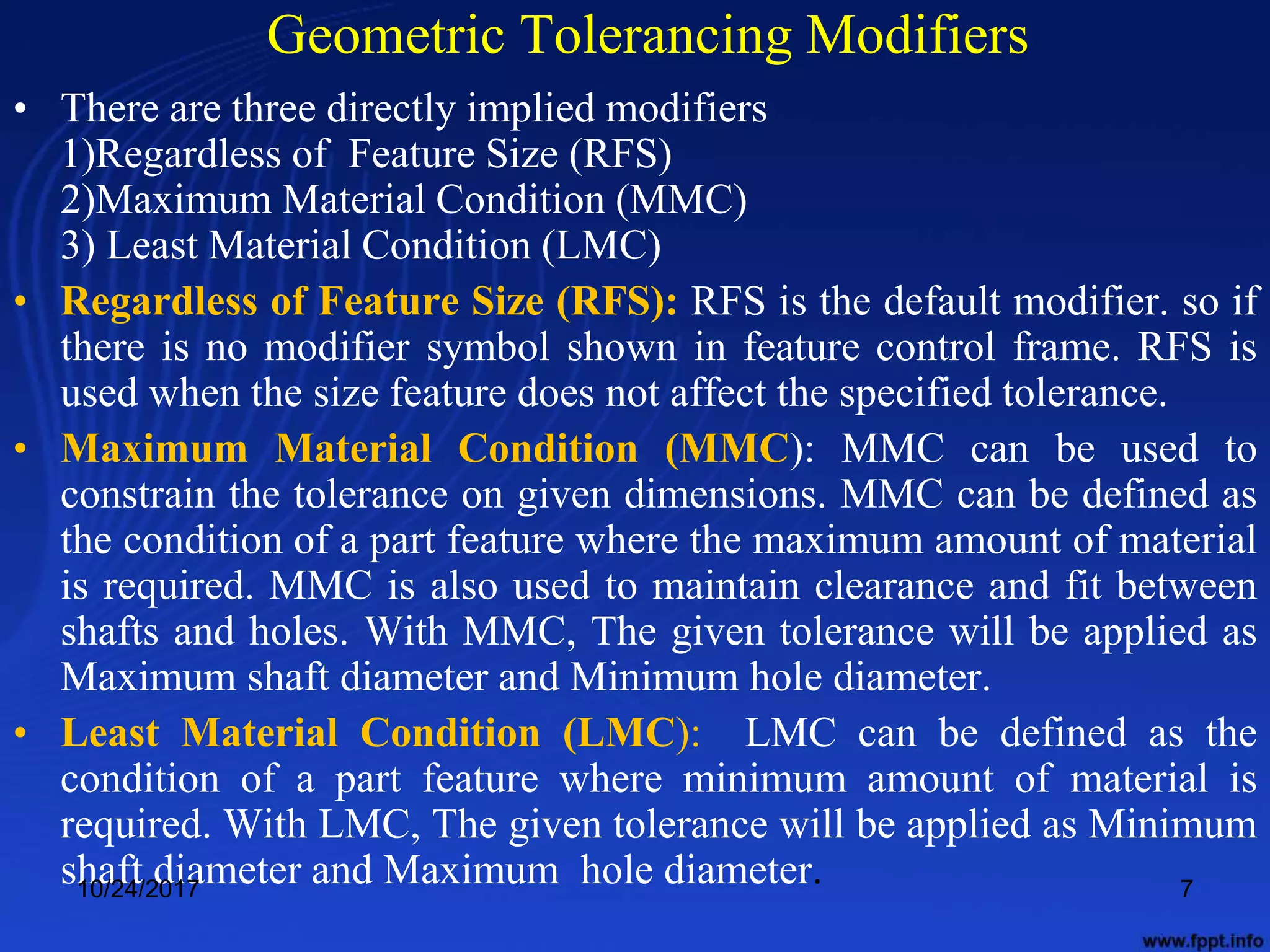 Geometrical tolerance | PPTX
