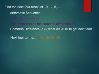 Geometric and arithmatics sequence | PPT