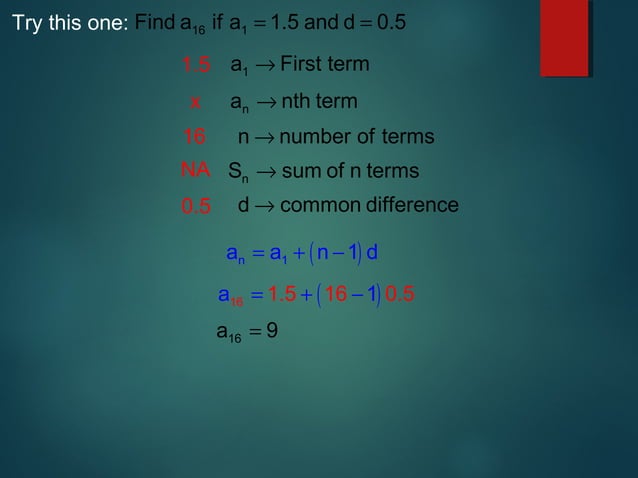 Geometric and arithmatics sequence | PPT