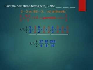 Geometric and arithmatics sequence | PPT