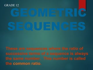 Geometric and arithmatics sequence | PPT