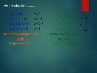 Geometric and arithmatics sequence | PPT