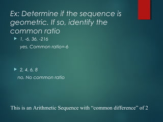 Geometric and arithmatics sequence | PPT