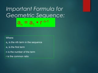 Geometric and arithmatics sequence | PPT