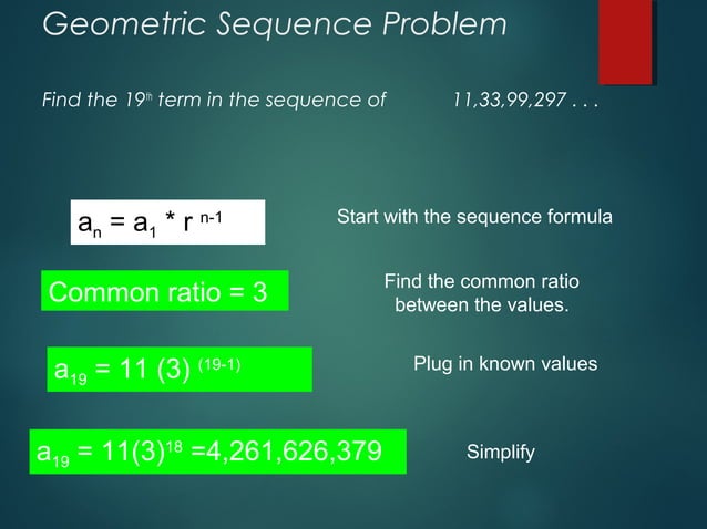 Geometric and arithmatics sequence | PPT