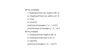 Geometric calculator with python language | PPTX