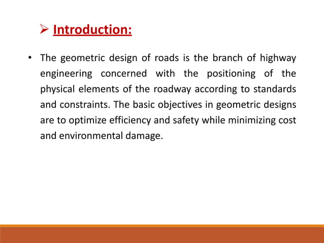 Geometric design of highway | PPTX | Civil Engineering Industry ...
