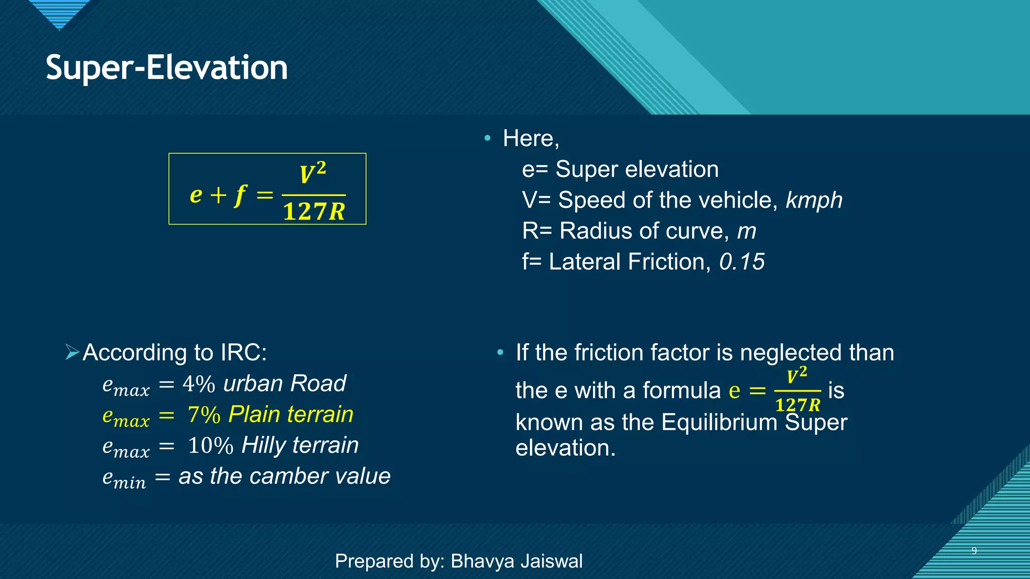 Geometric design of highway | PPTX