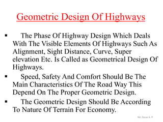 Geometric design of highways | PDF