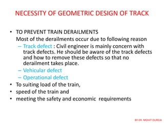 Geometric design of railway track | PPTX