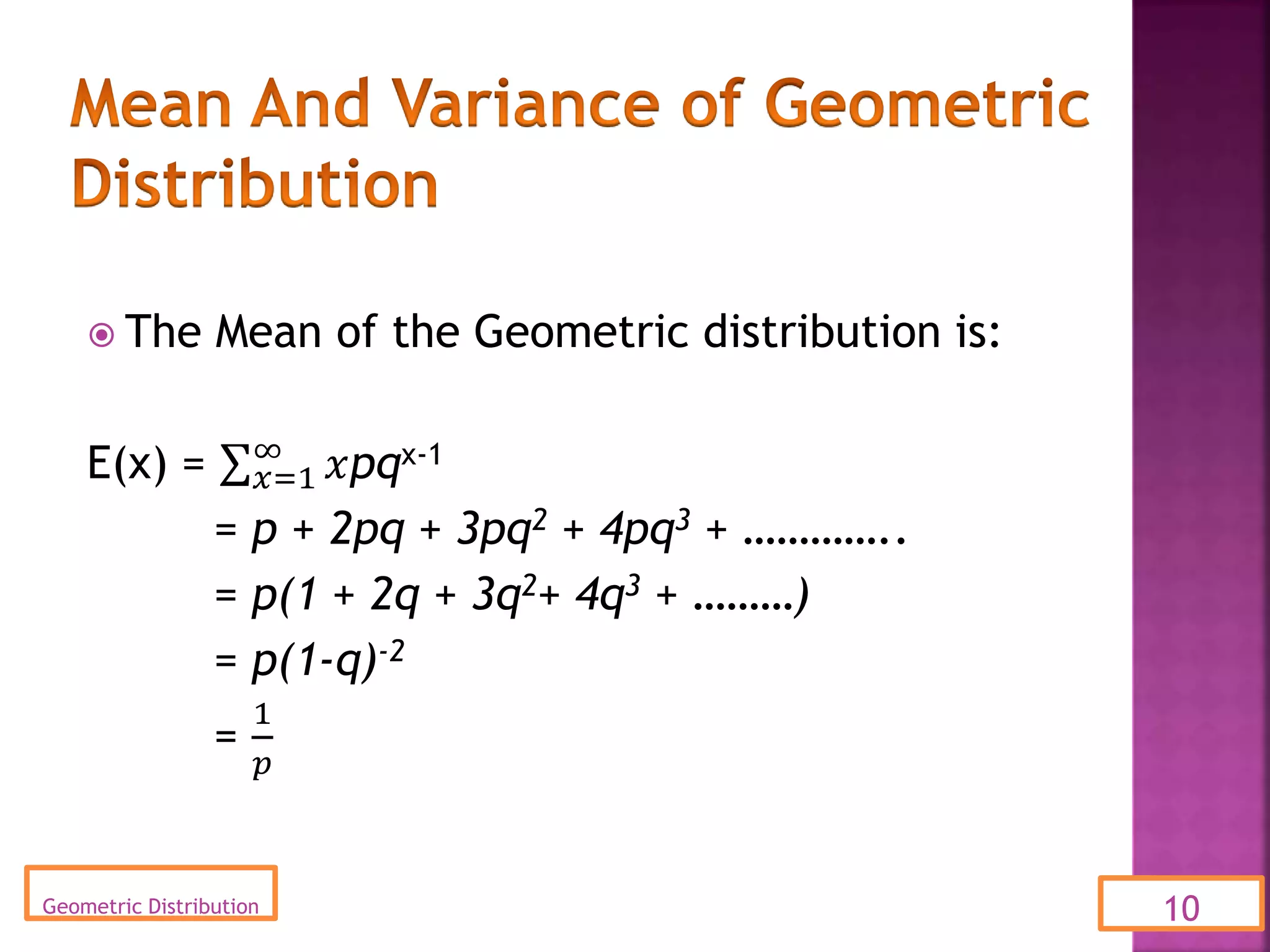 Geometric Distribution | PPTX | Physics | Science