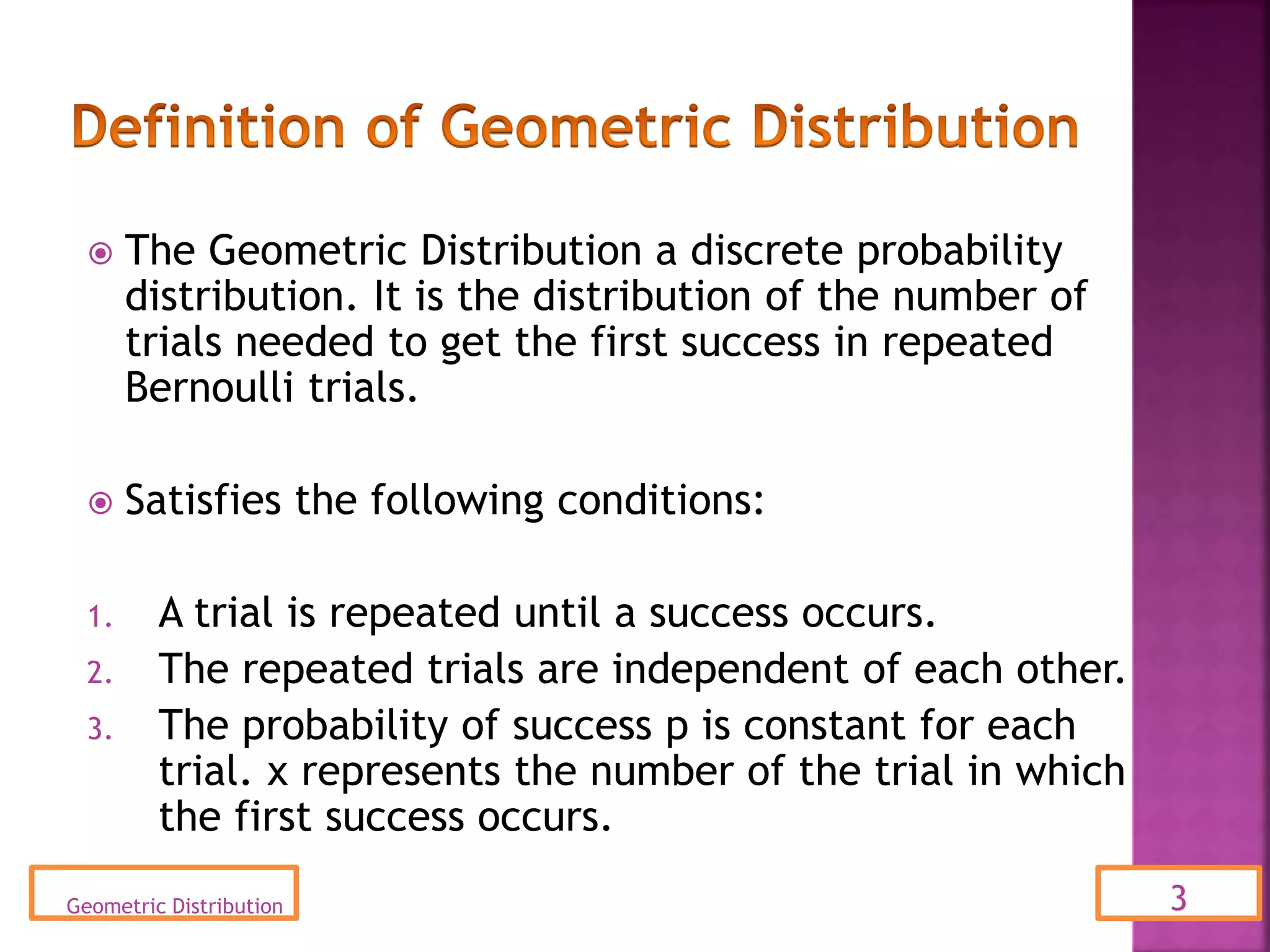 Geometric Distribution | PPTX