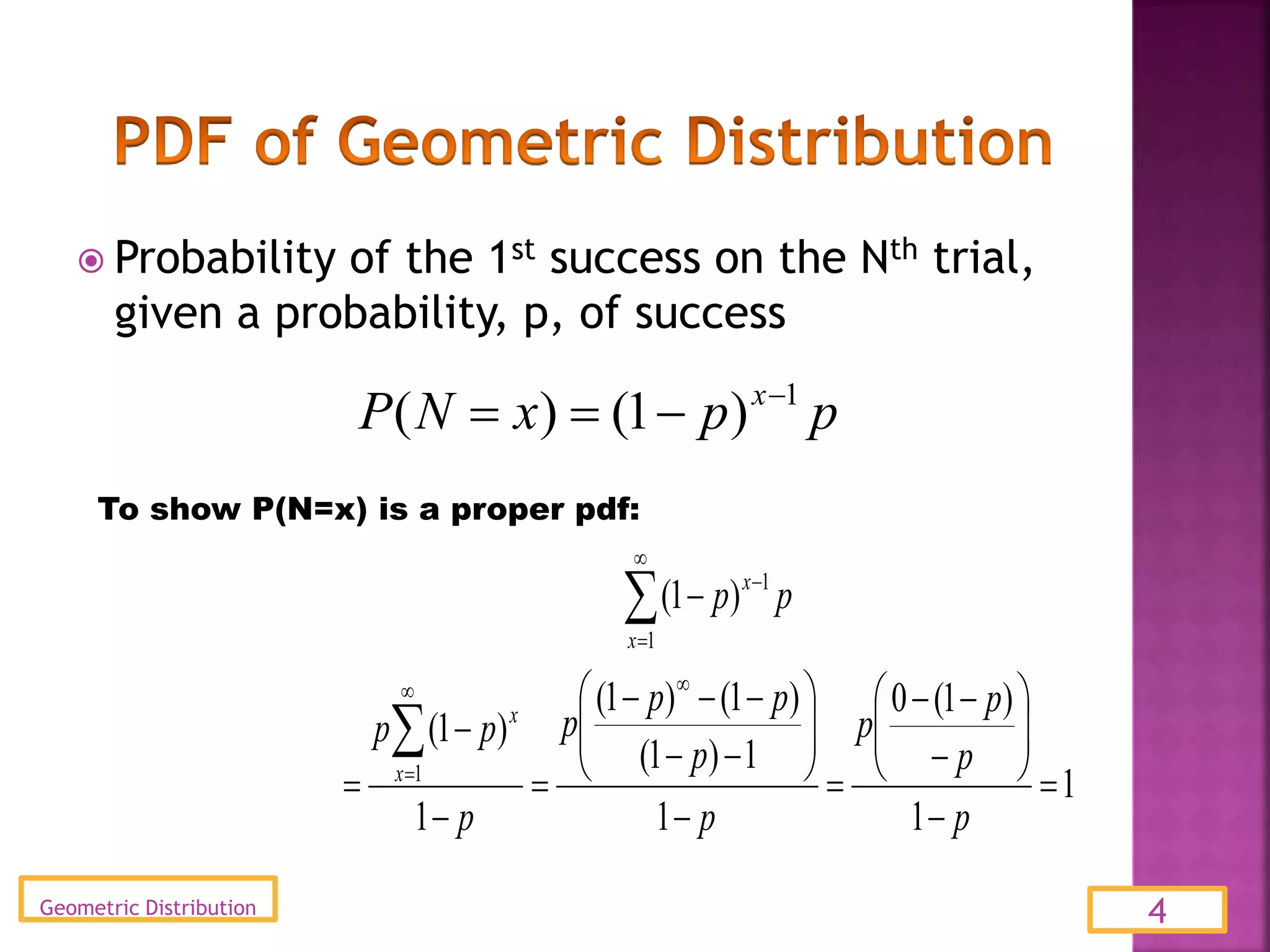 Geometric Distribution | PPTX