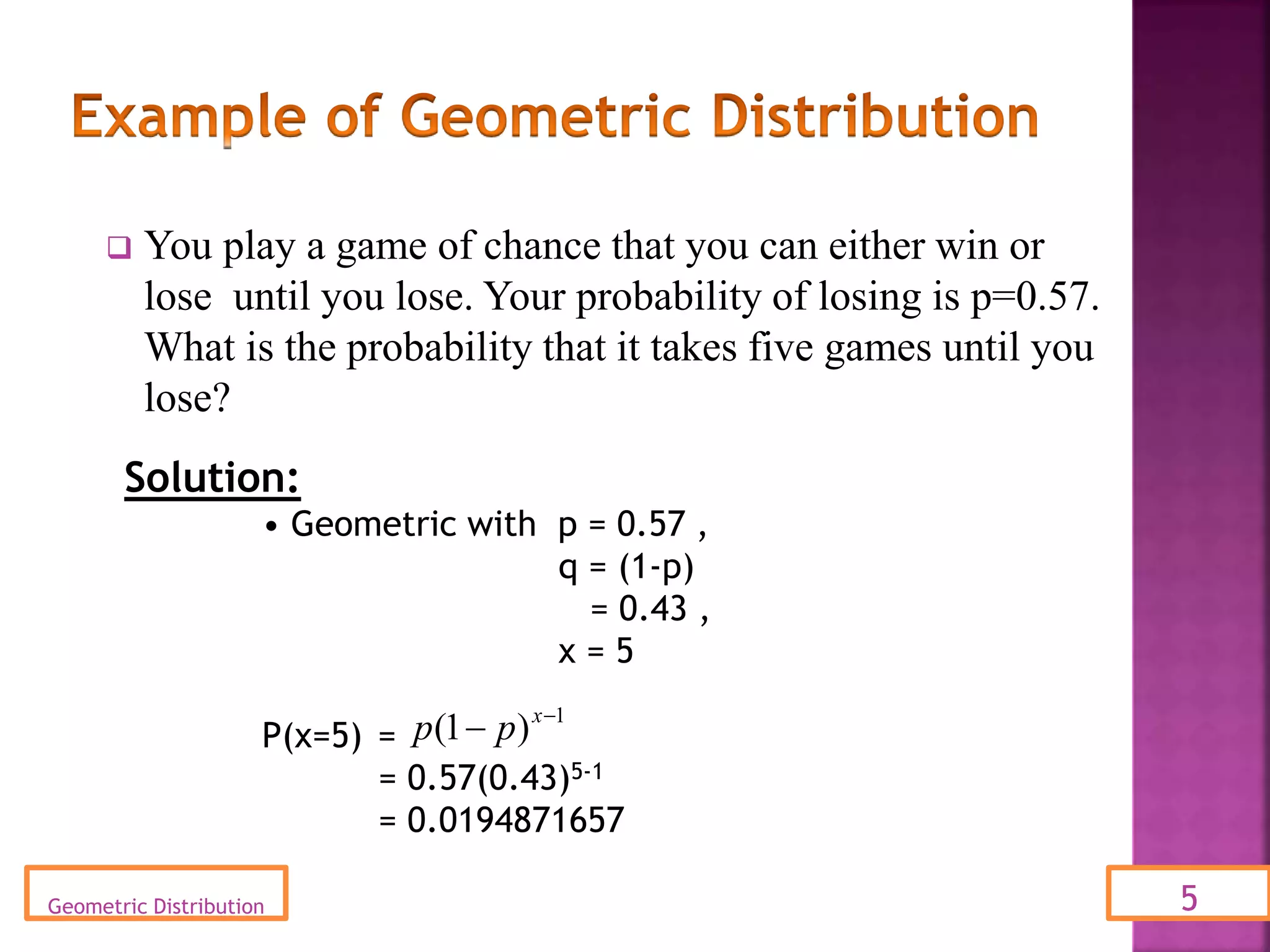 Geometric Distribution | PPTX | Physics | Science