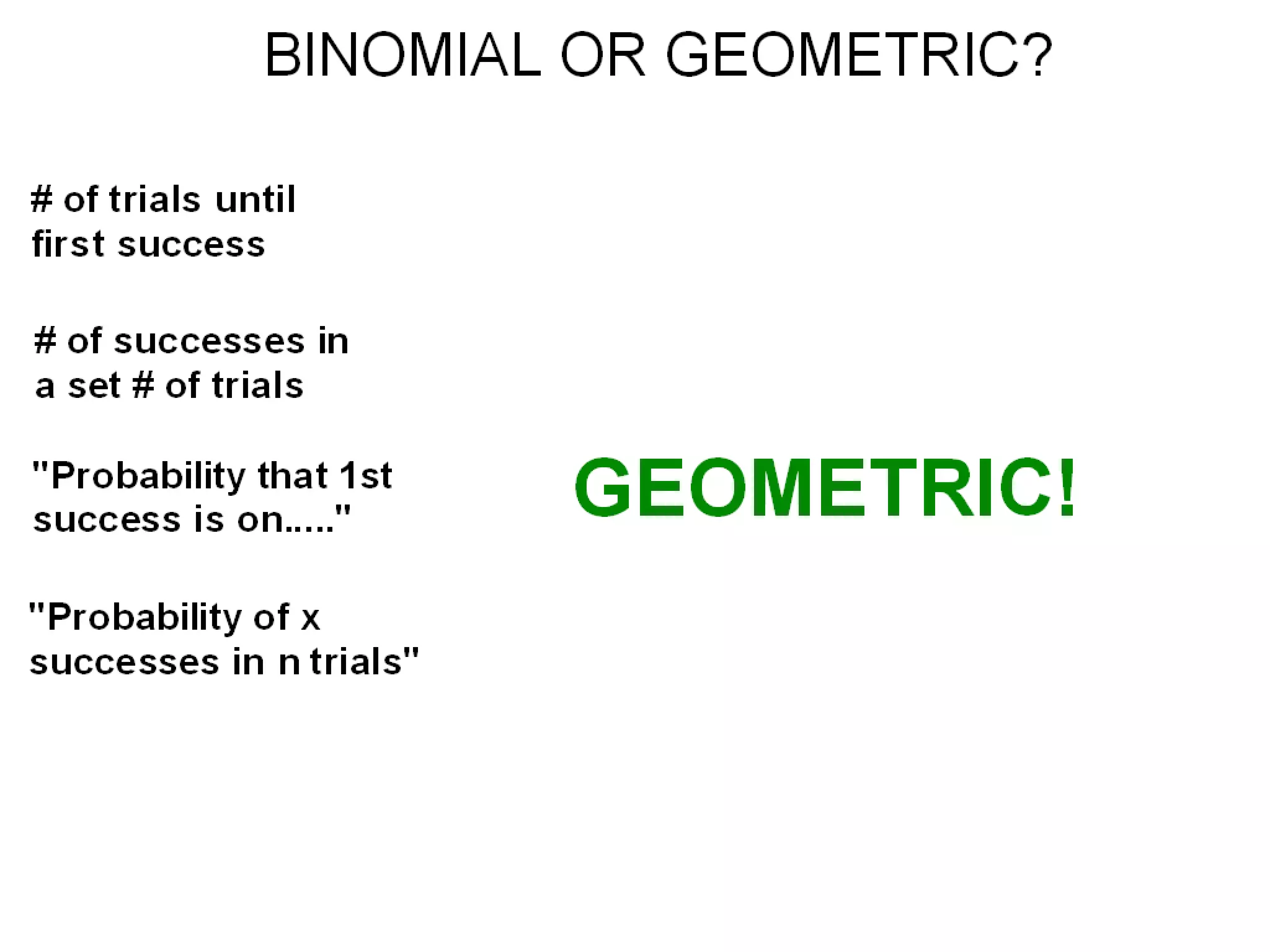 10-11 Geometric Distributions | PPT