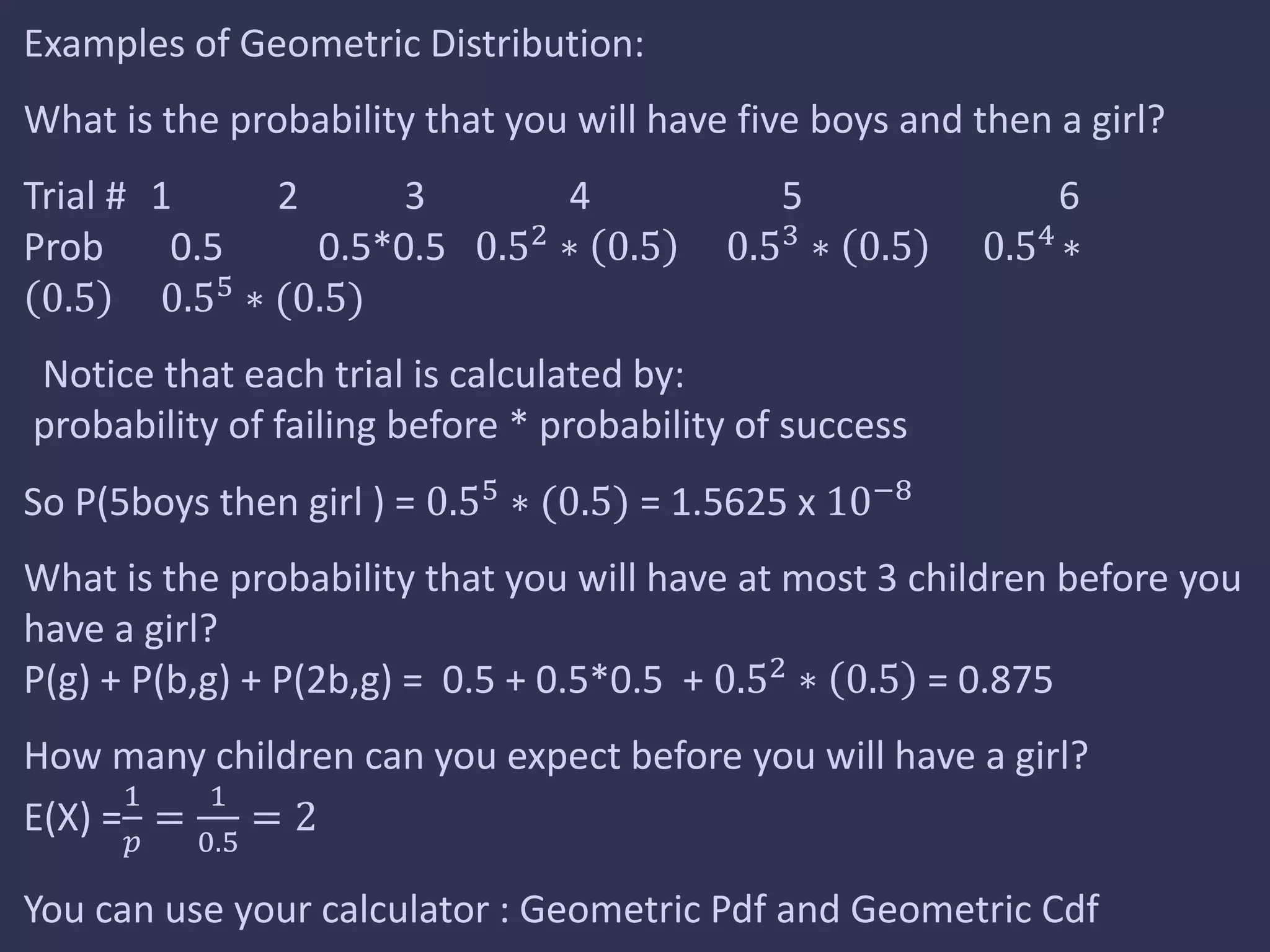 Geometric distributions | PDF