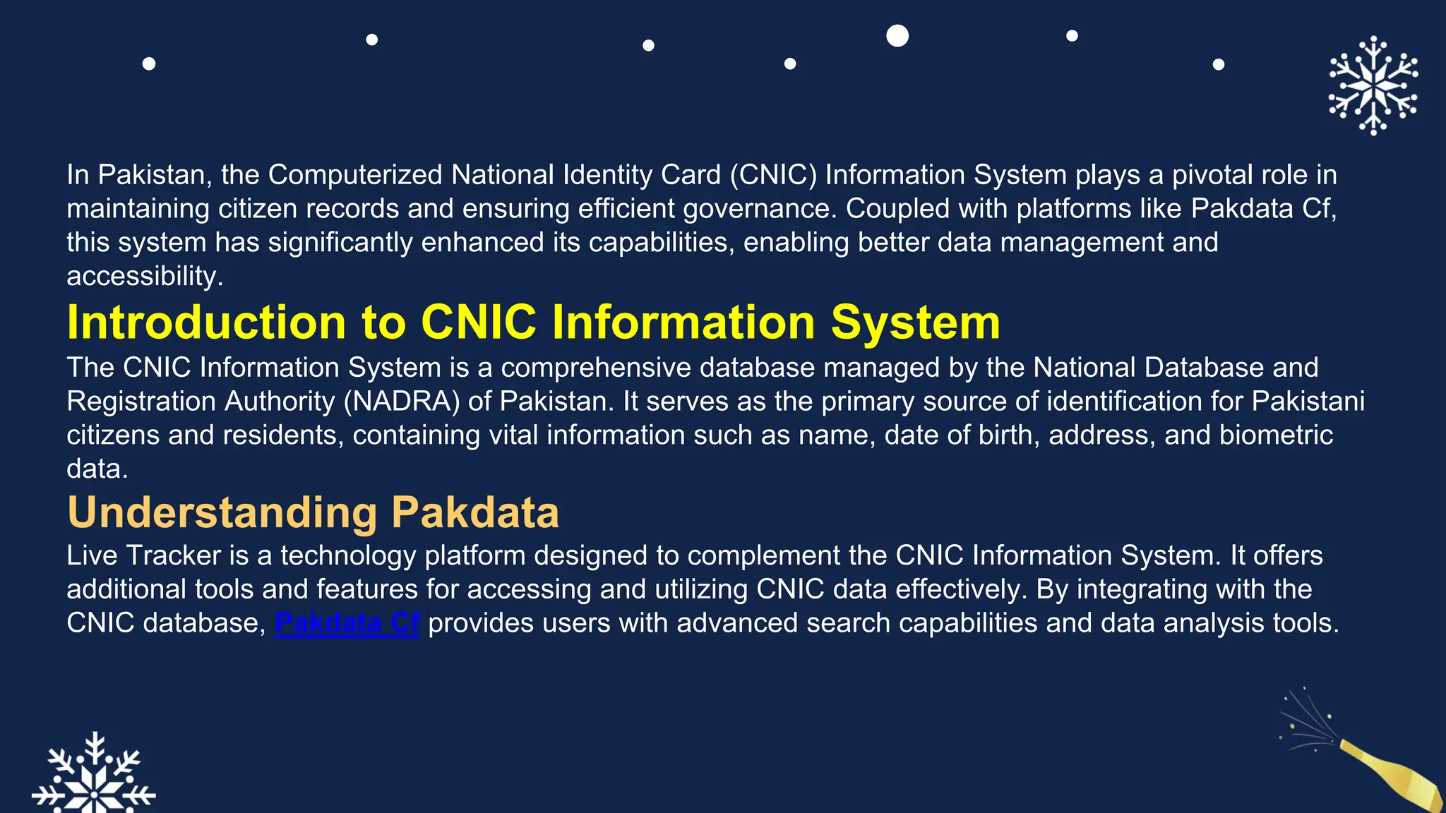 CNIC Information System with Pakdata Cf In Pakistan | PPTX