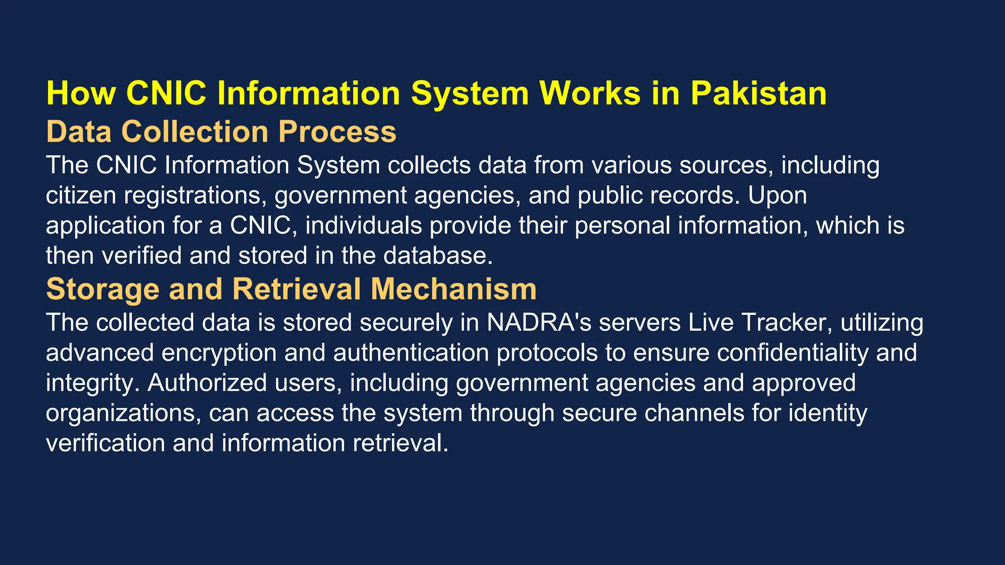 CNIC Information System with Pakdata Cf In Pakistan | PPTX