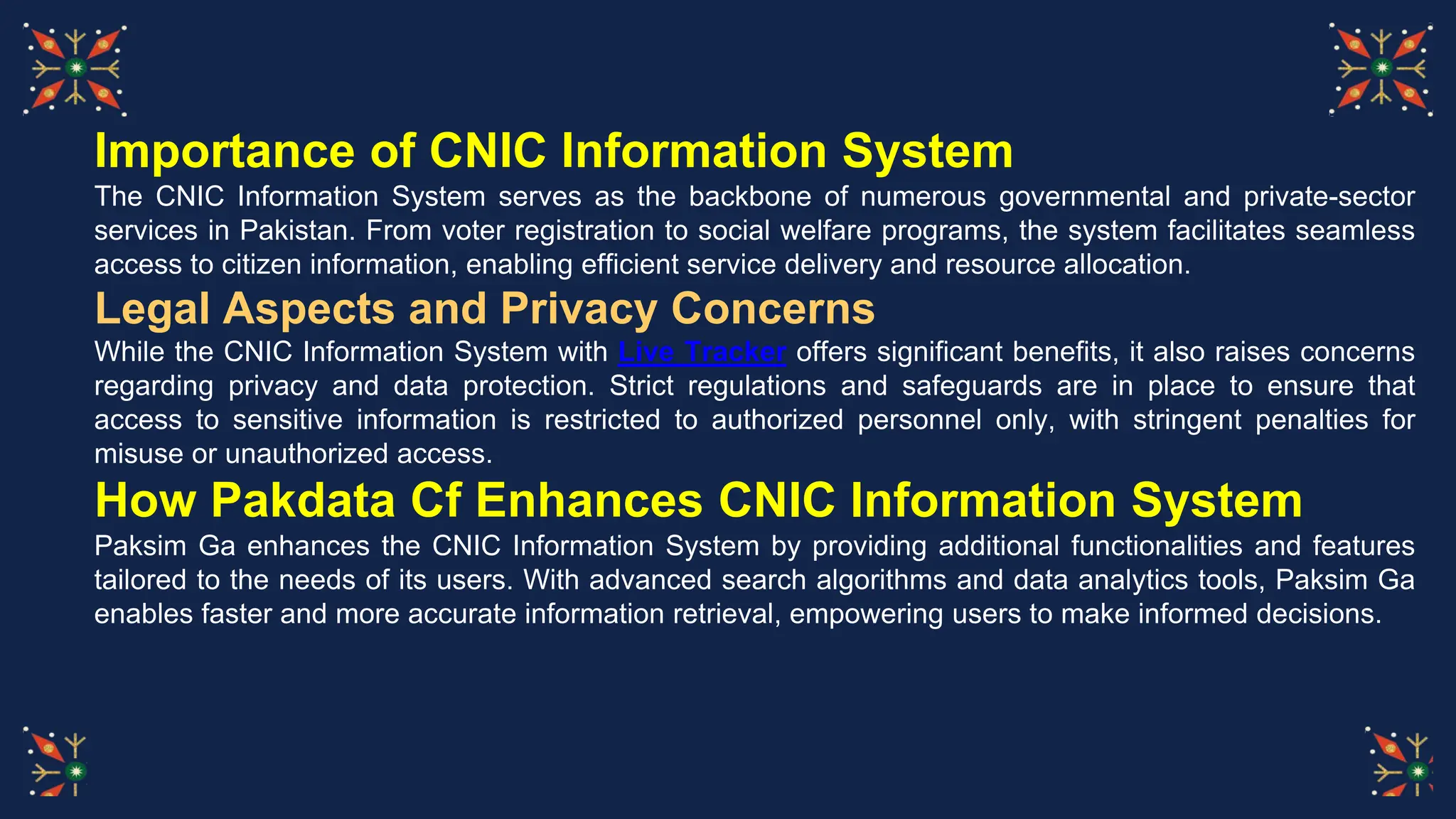 CNIC Information System with Pakdata Cf In Pakistan | PPTX