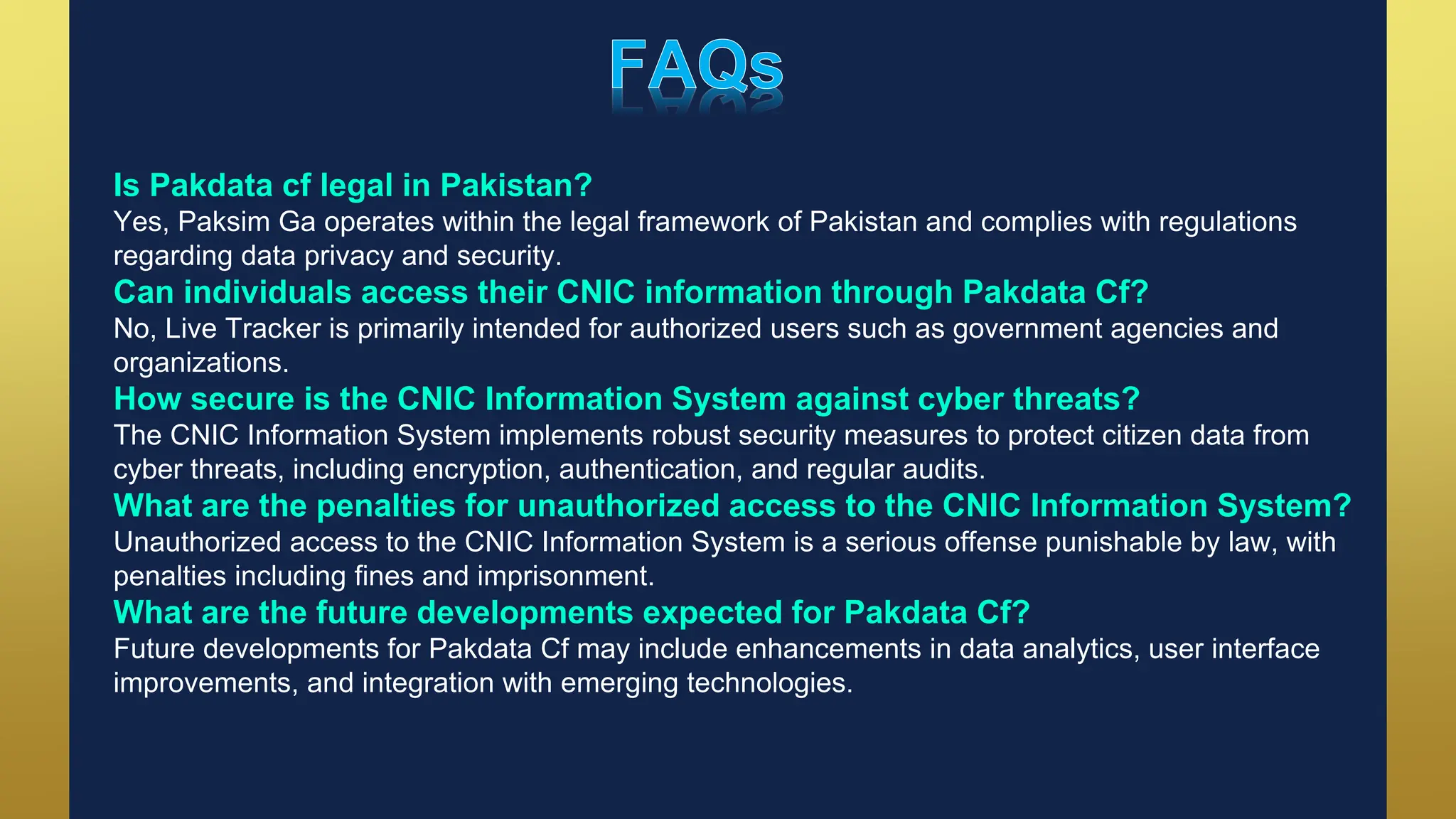 CNIC Information System with Pakdata Cf In Pakistan | PPTX