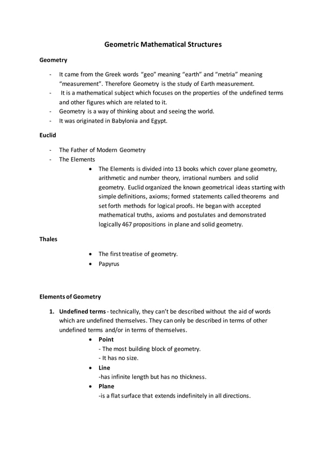 Geometric Mathematical Structure | PDF | Free Download