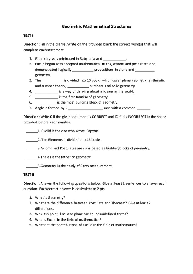 Geometric Mathematical Structure | PDF