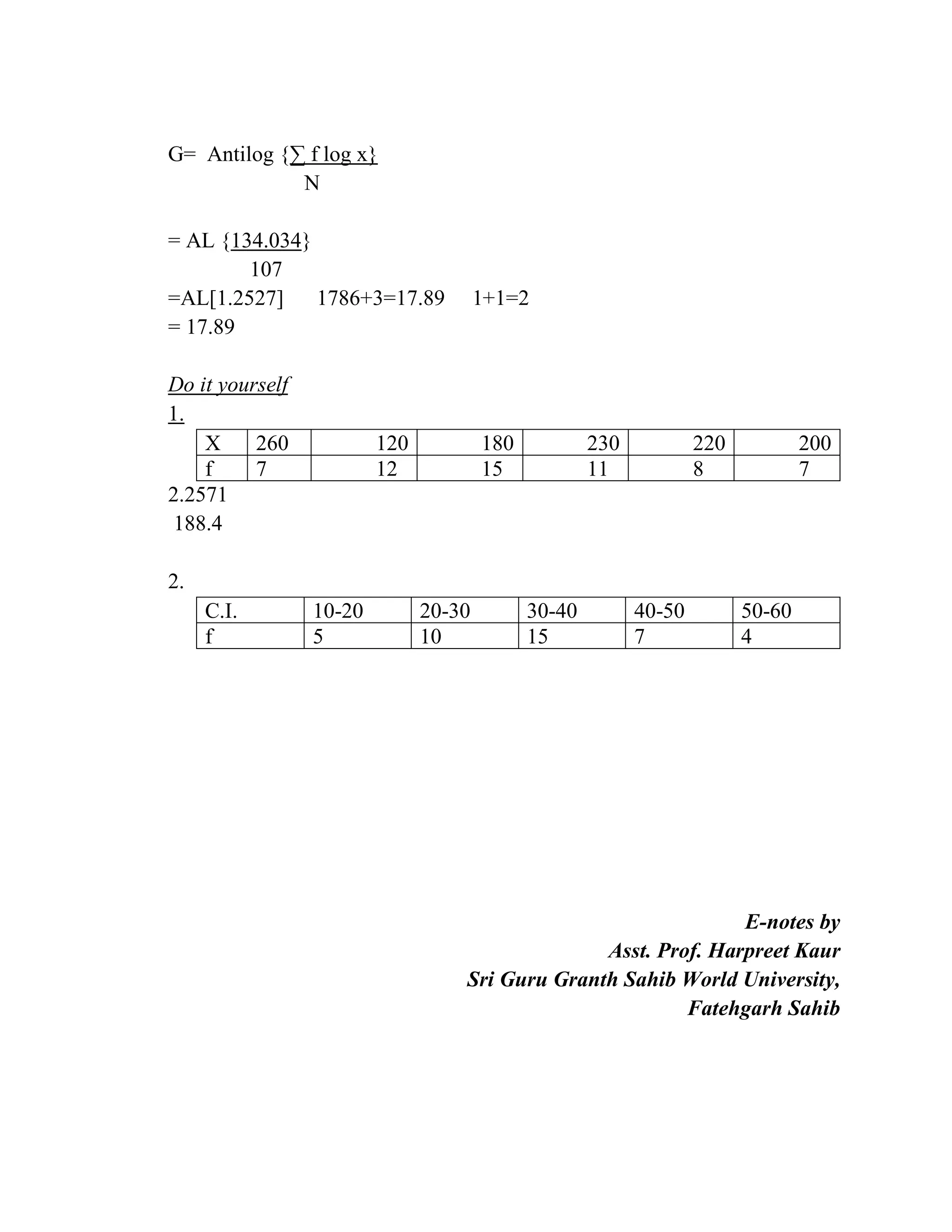 Geometric Mean Pdf
