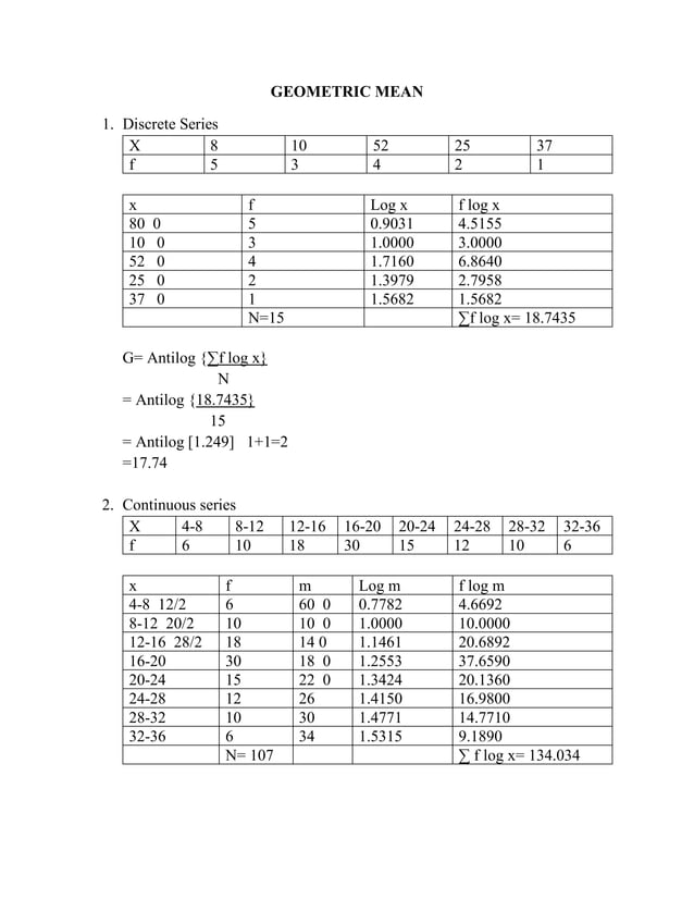 Geometric mean | PDF