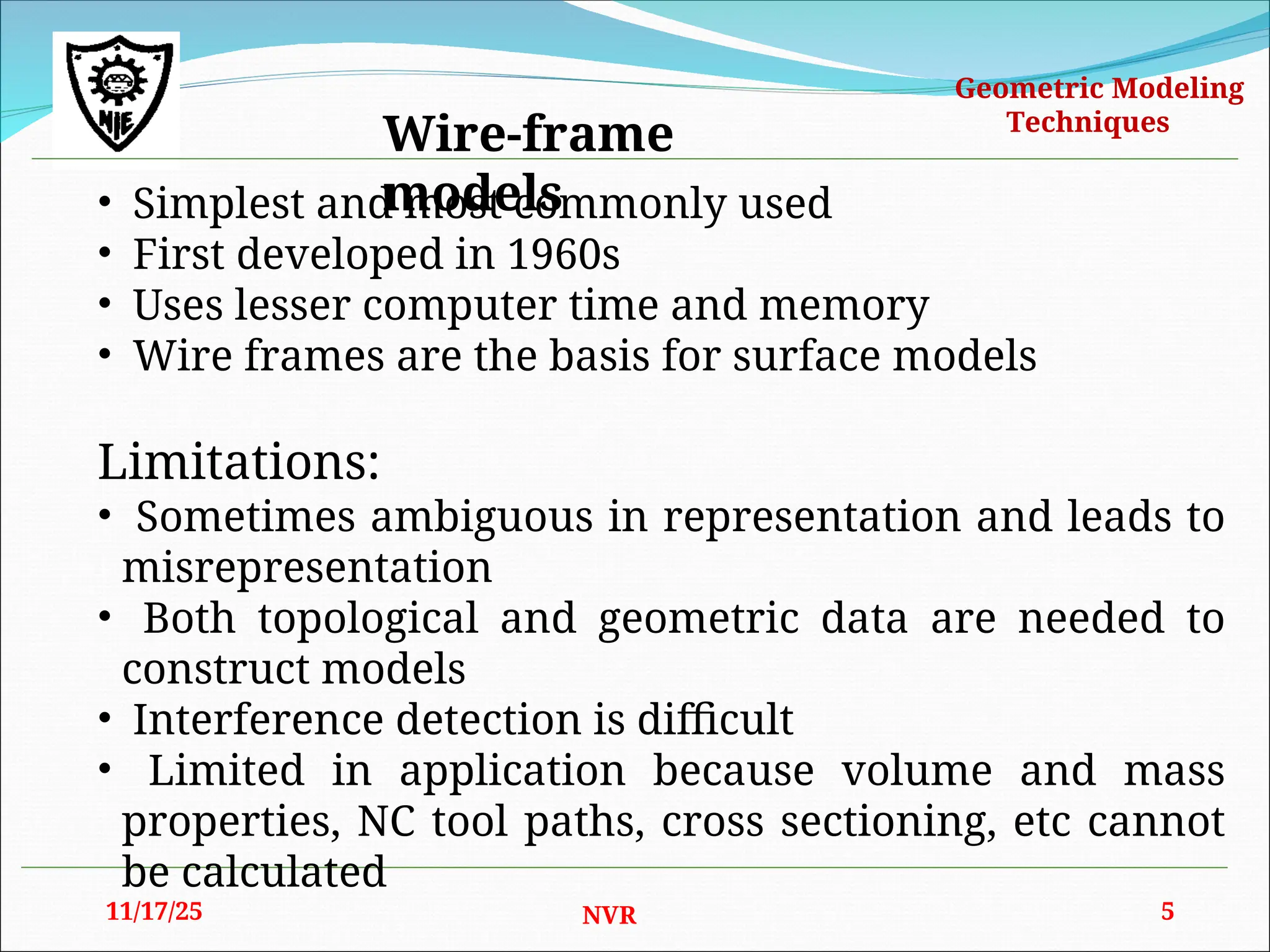 Geometric Modelling power point presentation | PPT
