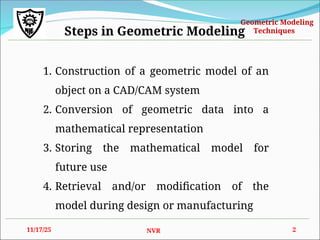 Geometric Modelling power point presentation | PPT