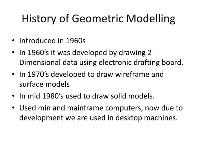 Geometric modelling | PPTX