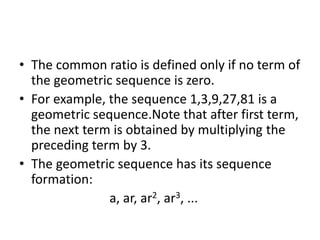 Geometric progression and geomatric mean | PPTX | Physics | Science